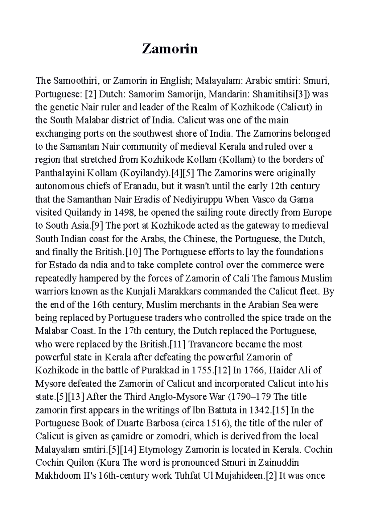 Zamorin - Ifah - Zamorin The Samoothiri, or Zamorin in English ...