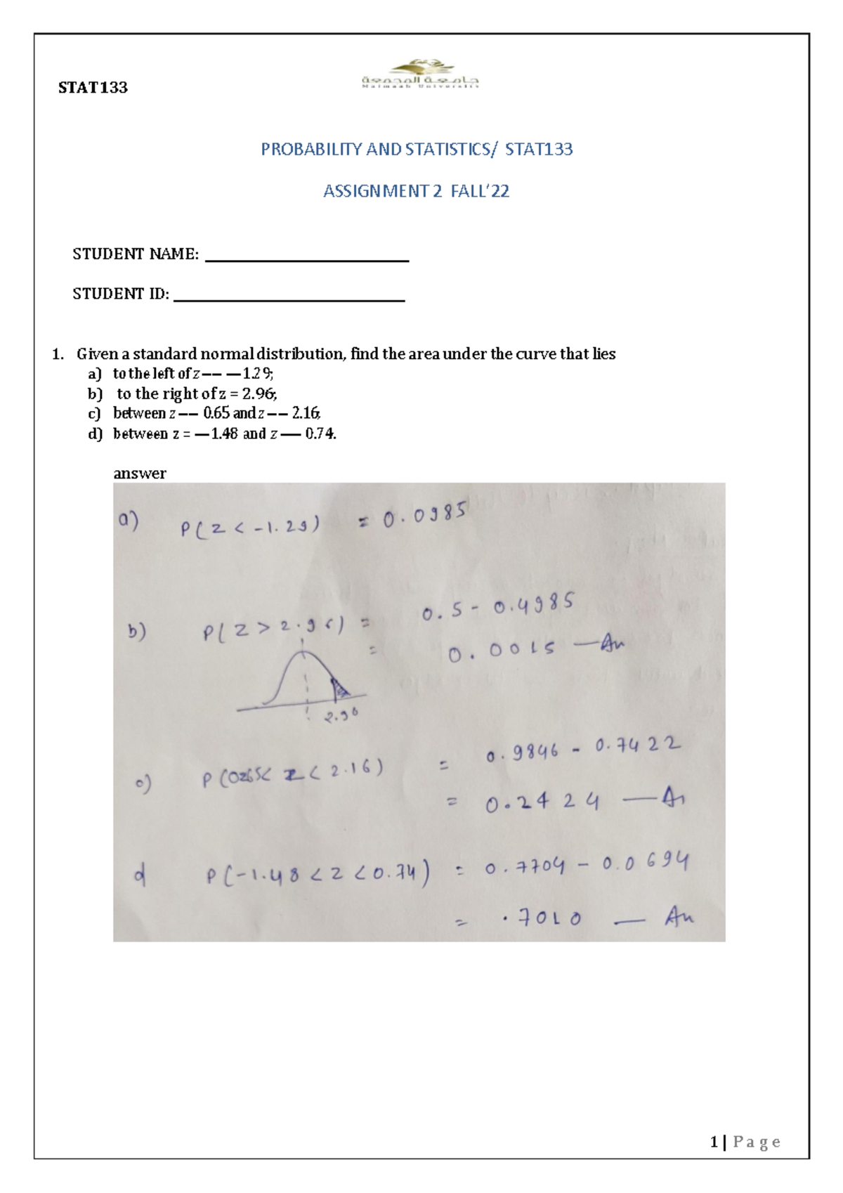 STAT133 A2 F'22 - gfg44 - STAT PROBABILITY AND STATISTICS/ STAT ...
