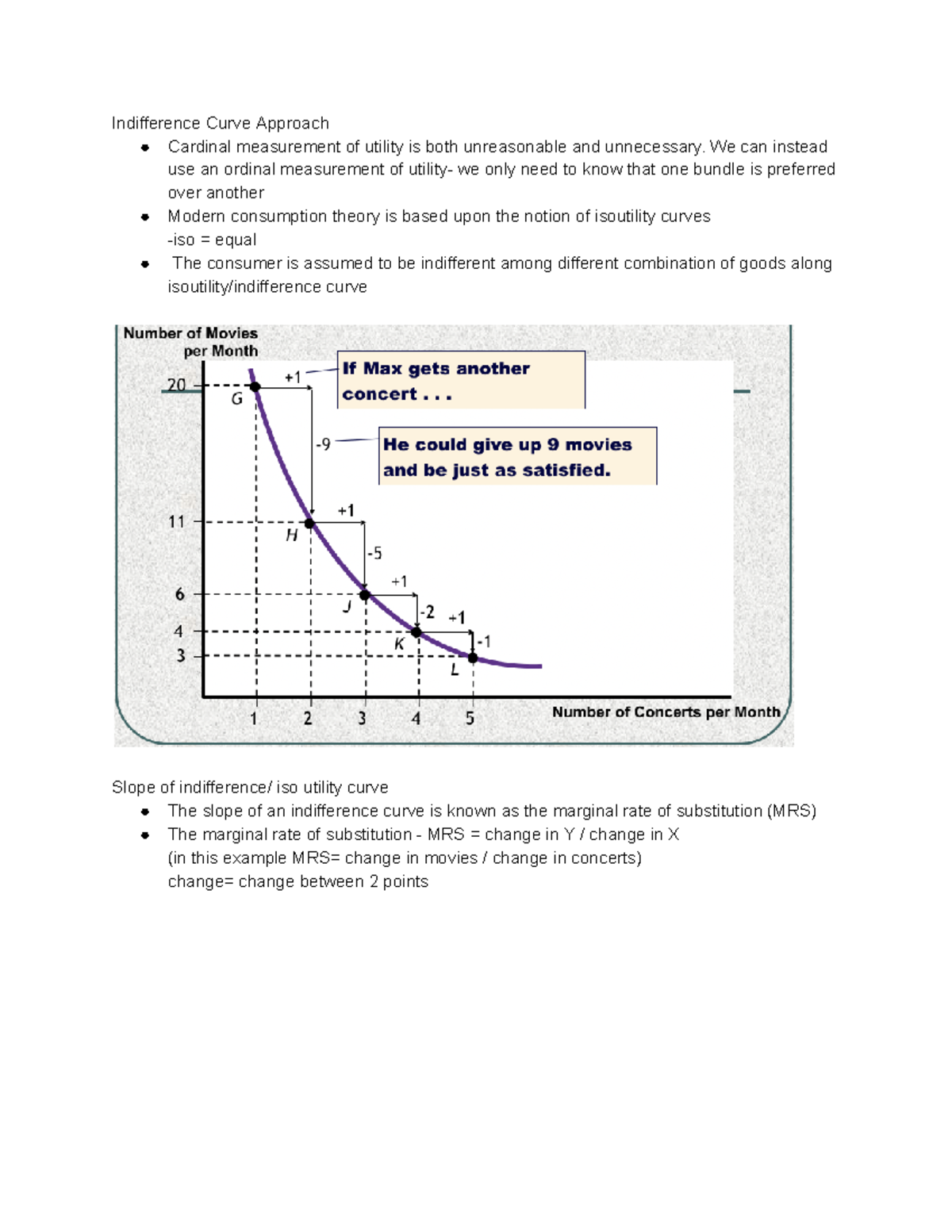 Agec 105 week 3 notes pt 2 - Indifference Curve Approach Cardinal ...