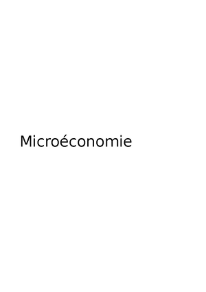 Analyse microécomique cours - Fiche 1 L’analyse microéconomique I ...