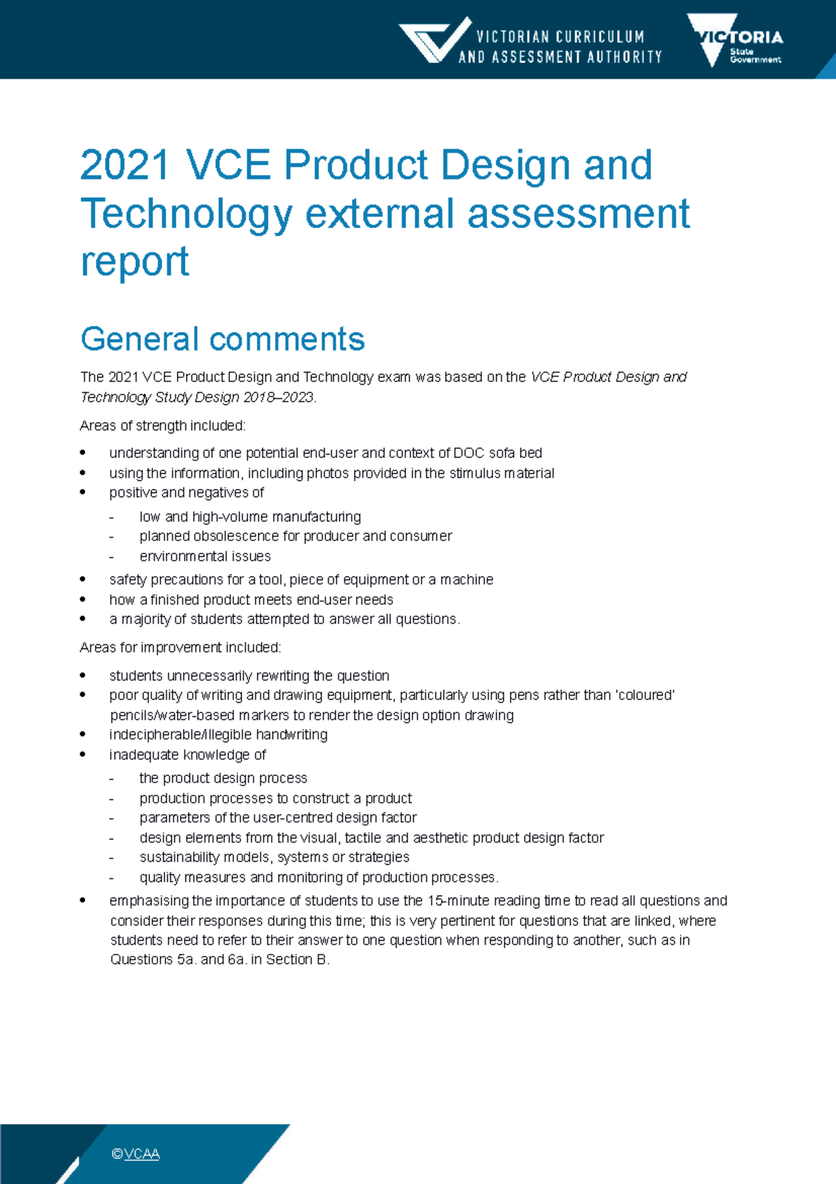 2021-pdt-report - 2021 VCE Product Design and Technology external ...