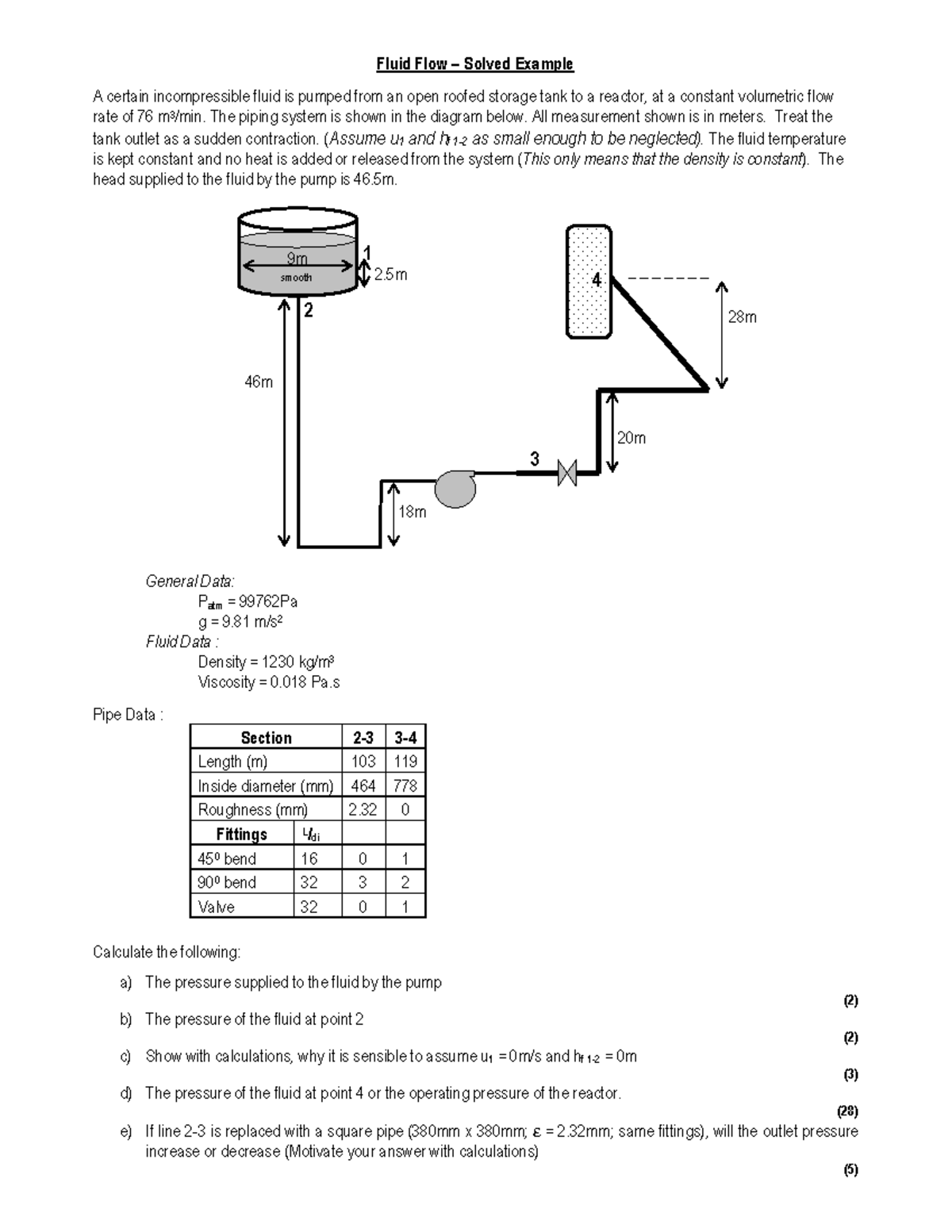 Fluid Flow - Solved Example S1 2017 - Warning: TT: undefined function ...