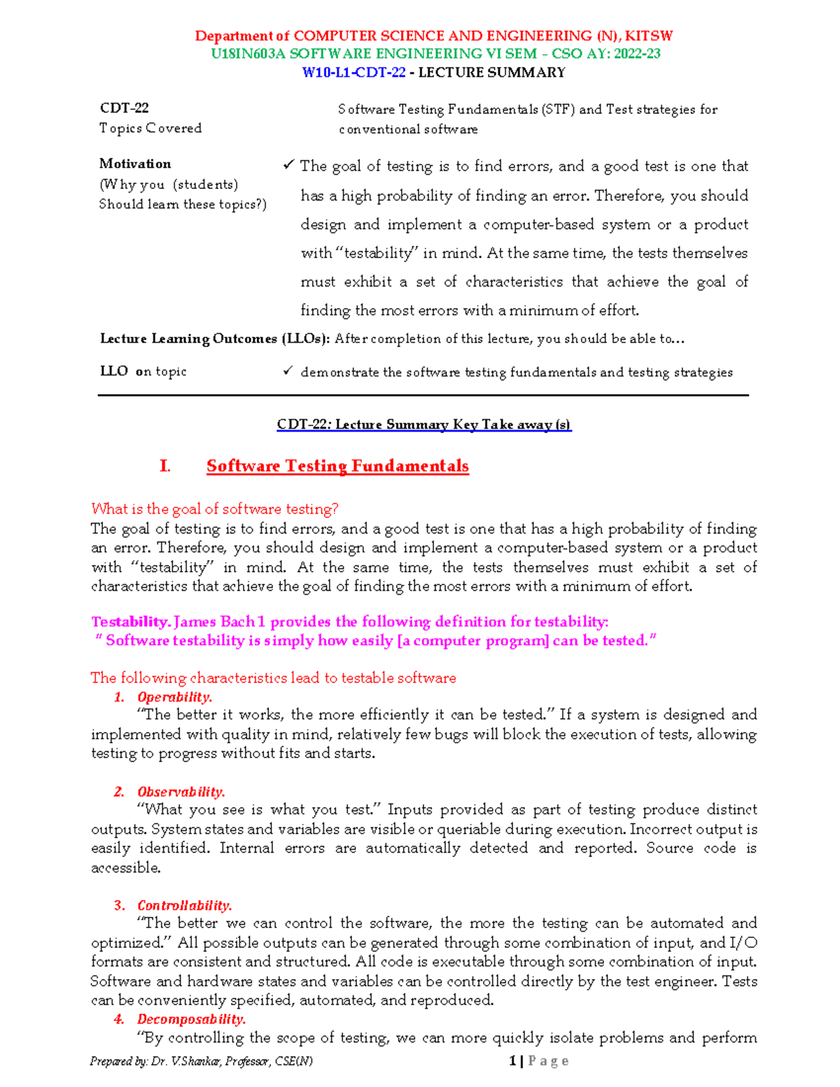 SE W10 L1 CDT22 U18IN603A 6CSO 2022-23 - U18IN603A SOFTWARE ENGINEERING ...