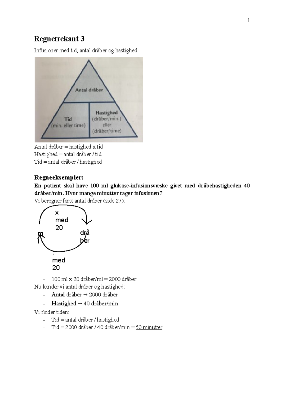 Regnetrekant 3 - 1 Regnetrekant 3 Infusioner med tid, antal dråber og ...