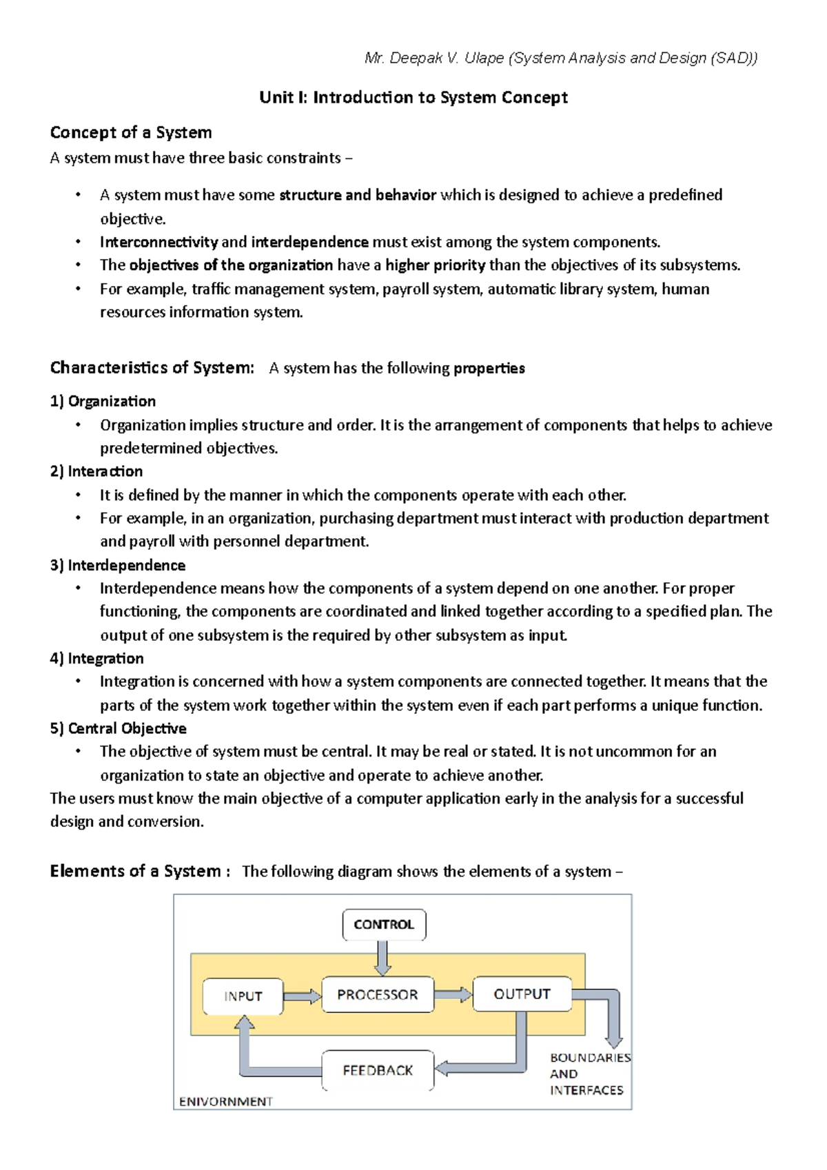System Analysis and Design : INtroduction - Computer science - Studocu