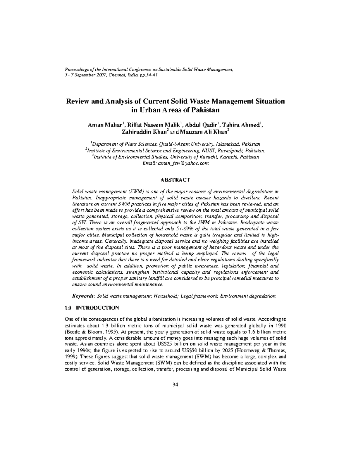 02 waste management pakistan - Proceedings of the International ...