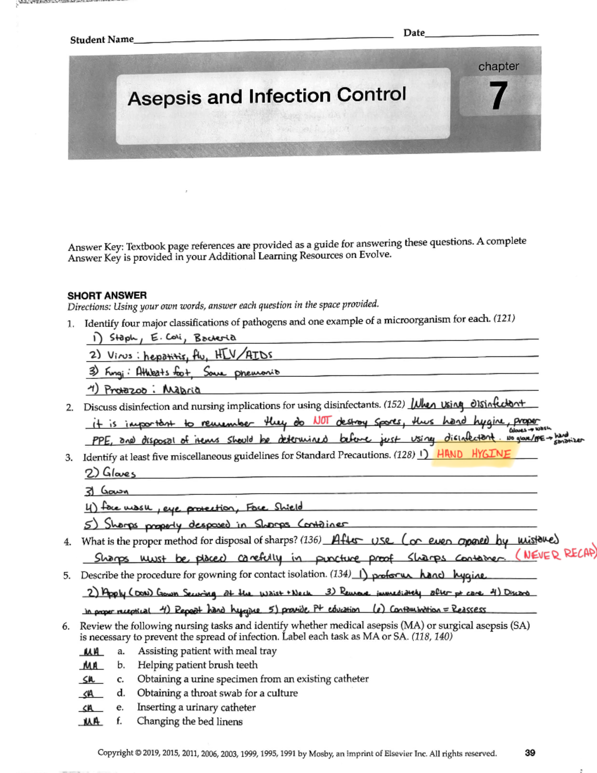 Asepsis and Infection Control - VN 15 - Studocu