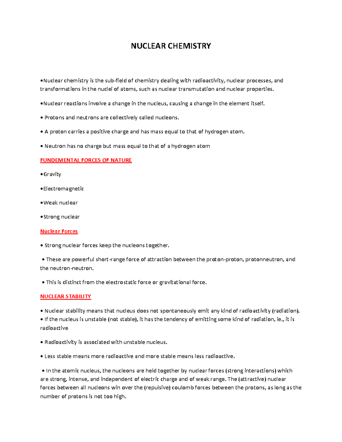 Nuclear Chemistry - MG UNIVERSITY BSC COMPLIMANTRY - NUCLEAR CHEMISTRY ...