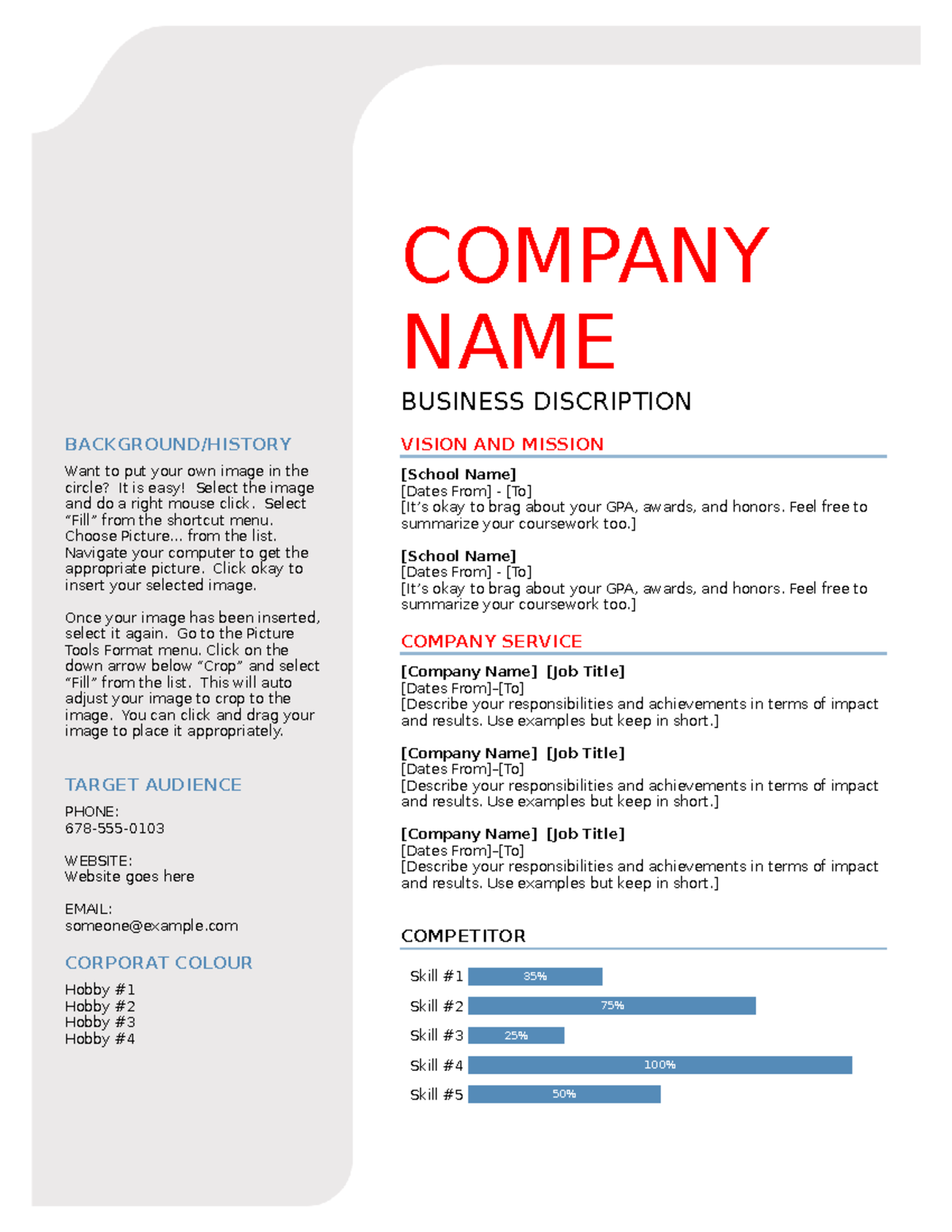 Company NAME - Copy - notes - COMPANY NAME BUSINESS DISCRIPTION ...