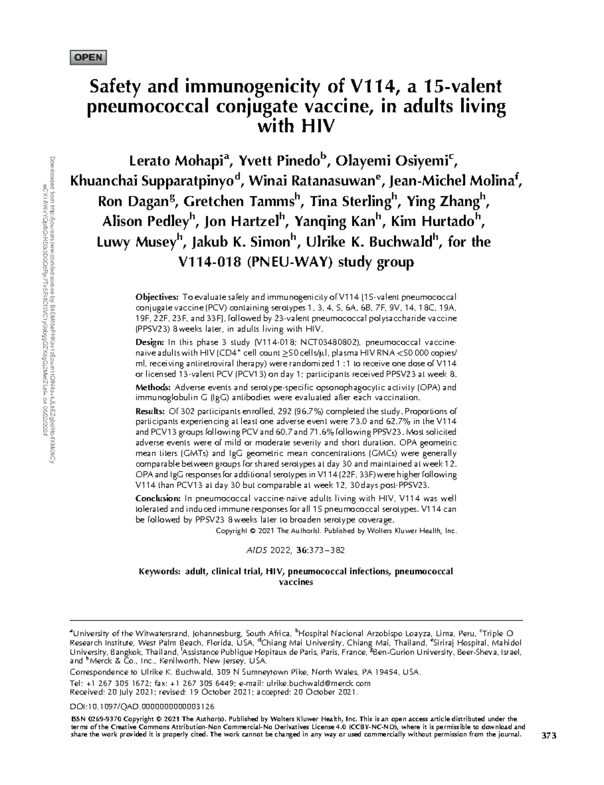 ORN4241 Mohapi L 2022 - Literature - Safety and immunogenicity of V114 ...