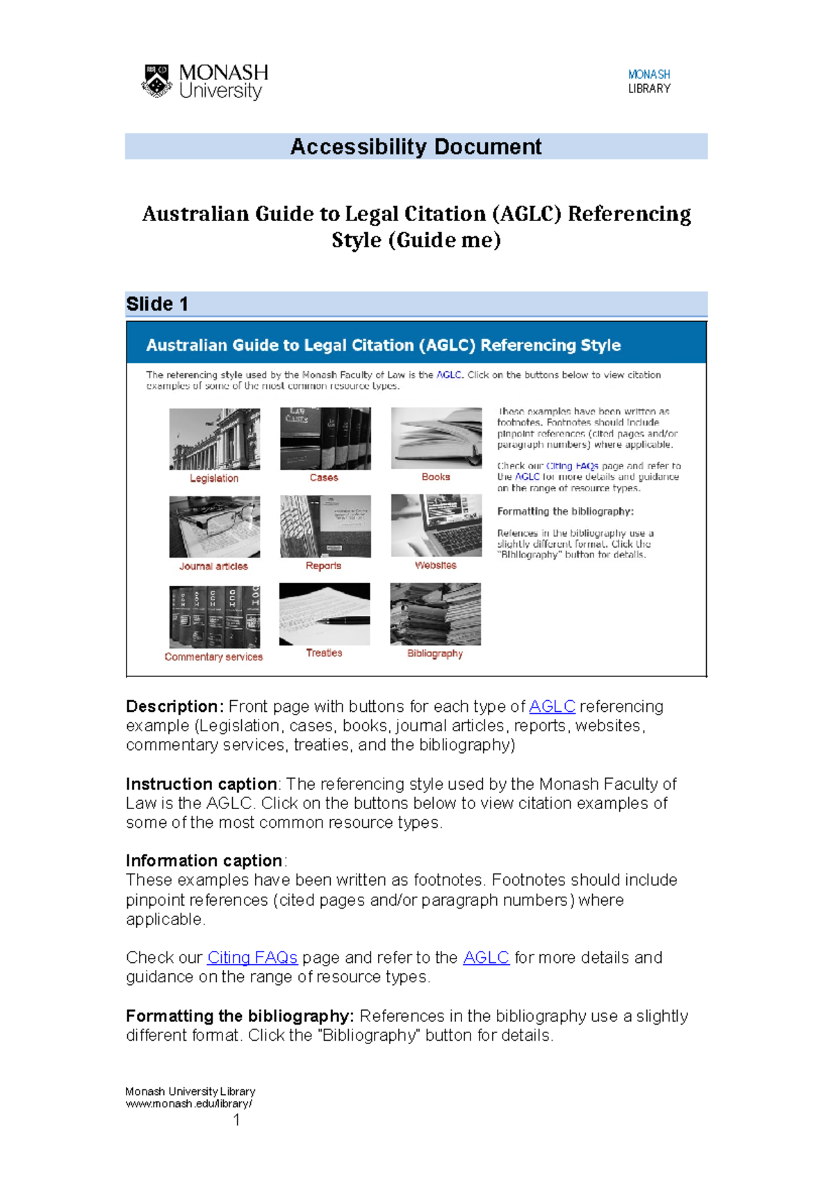 Referencing requirements - LIBRARY Accessibility Document Australian ...
