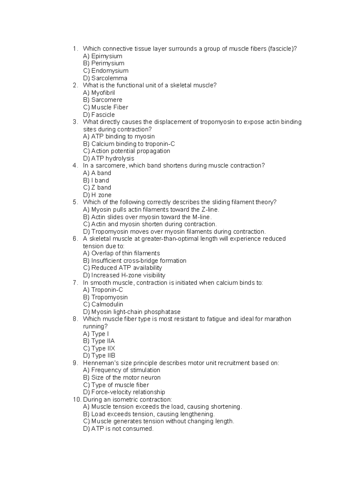 Module 4 practice - Which connective tissue layer surrounds a group of ...