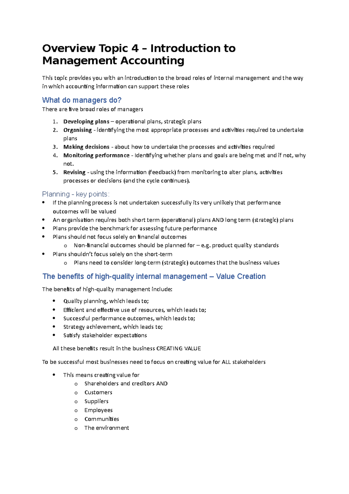 Topic 4 Overview -S2 2019 n - Overview Topic 4 – Introduction to ...