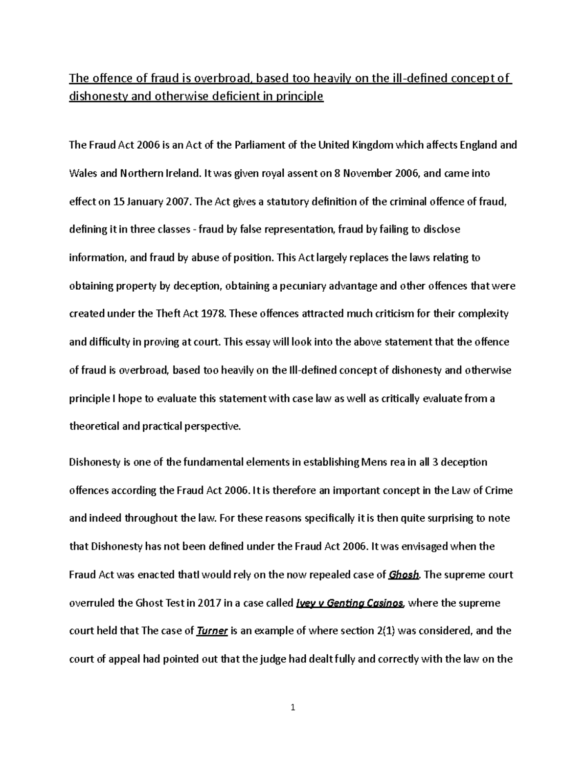 The offence of fraud is overbroad - It was given royal assent on 8 ...