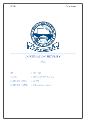3IT02 Practical File - LAB MANUAL OF INFORMATION SECURITY Subject Code ...