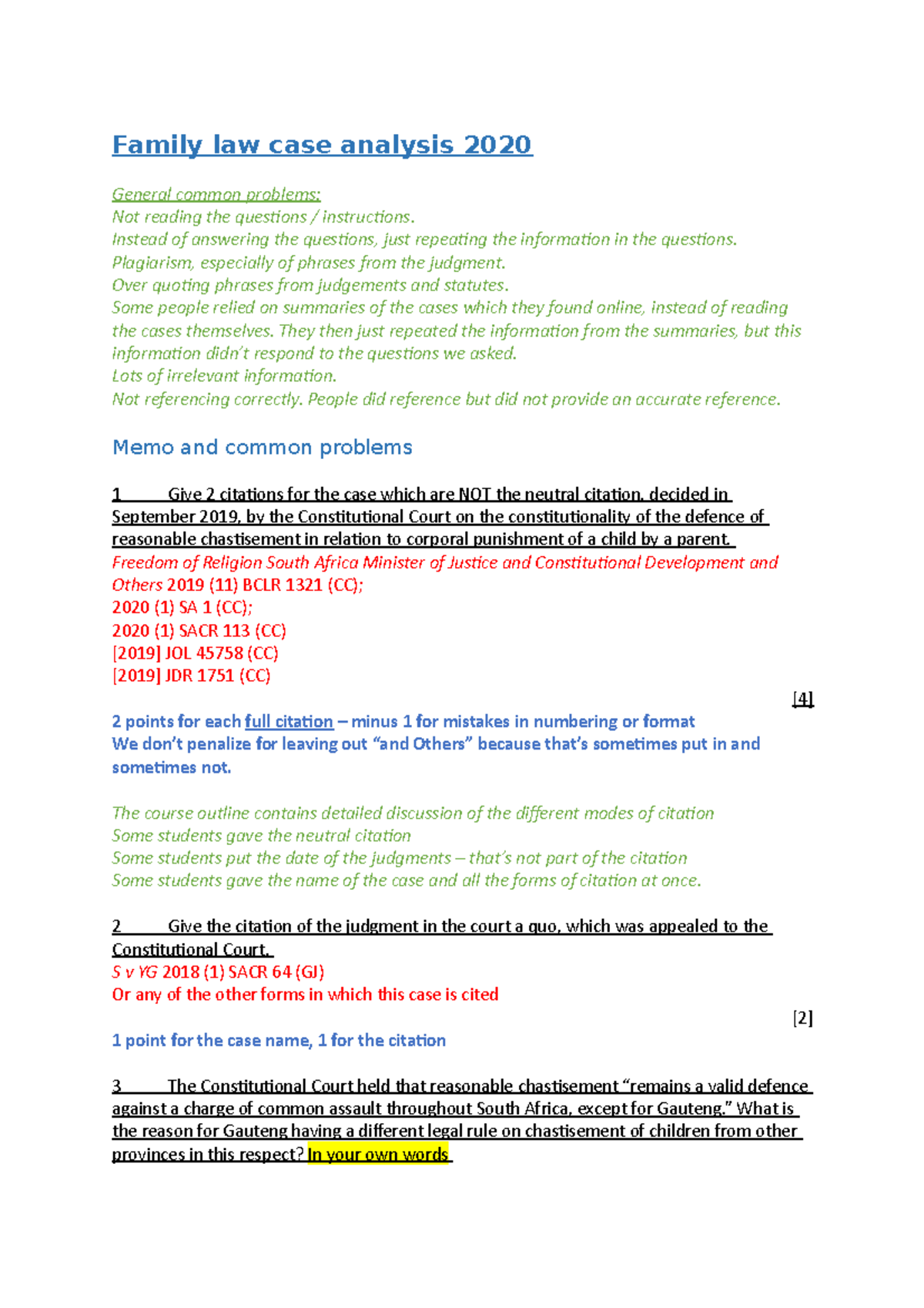 Family law case analysis and case reading - Family law case analysis ...