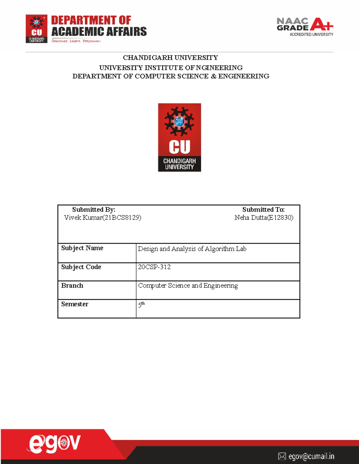 21BCS8129 - Worksheet-7 - CHANDIGARH UNIVERSITY UNIVERSITY INSTITUTE OF ...