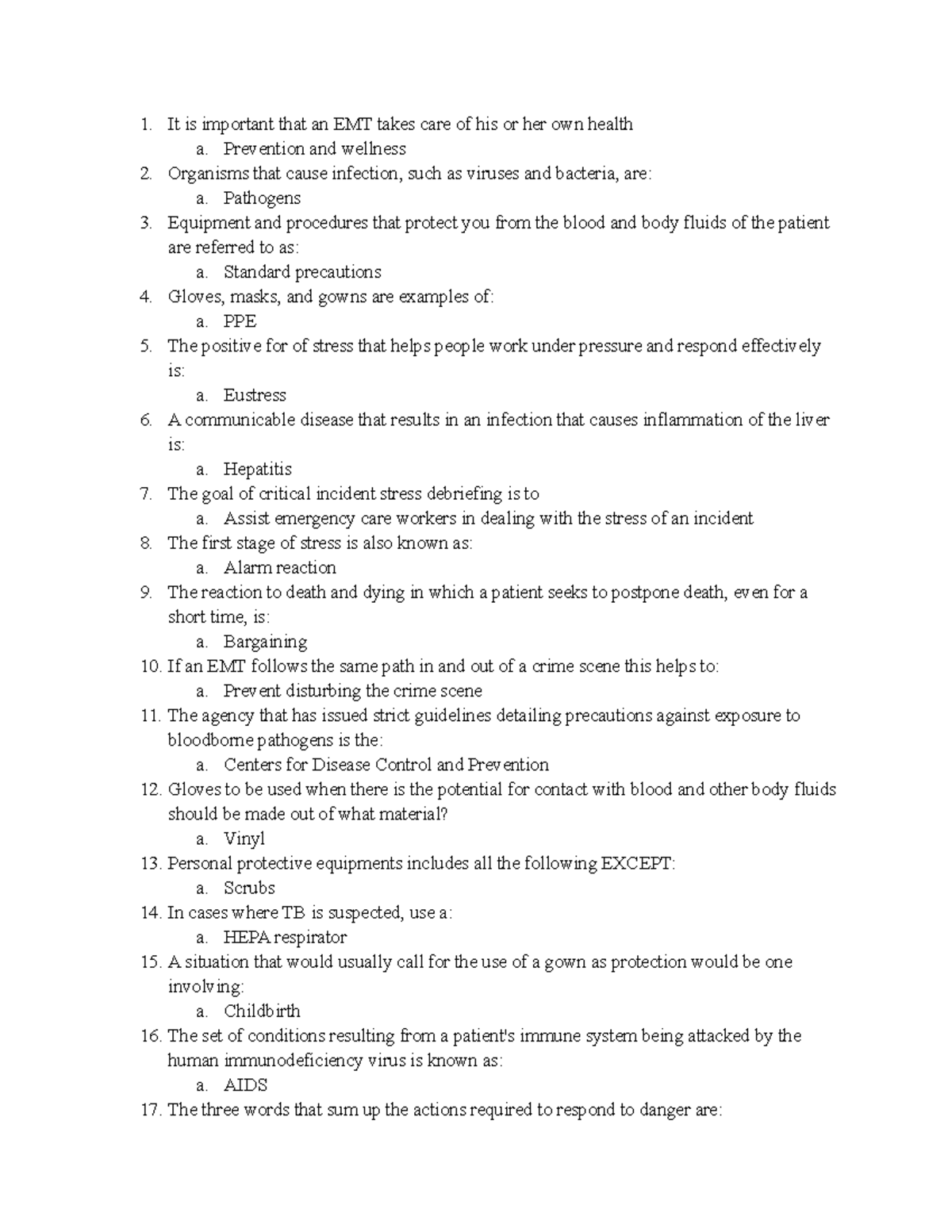 Well Being of the EMT - This exam prep help to better prepare for the ...