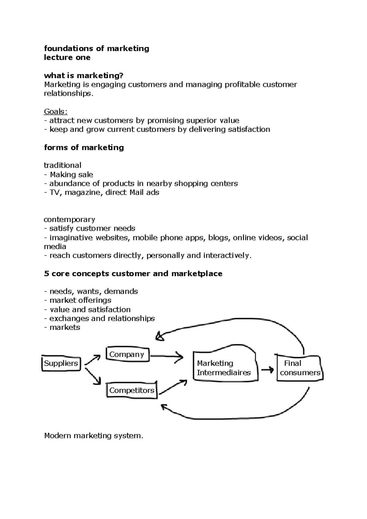 Lecture 1 foundations of marketing - foundations of marketing lecture ...