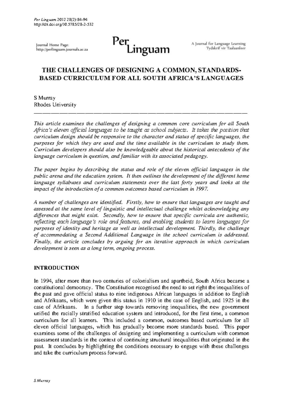 Language Across the curriculum-2024 - Per Linguam 2012 28(2):84- dx.doi ...