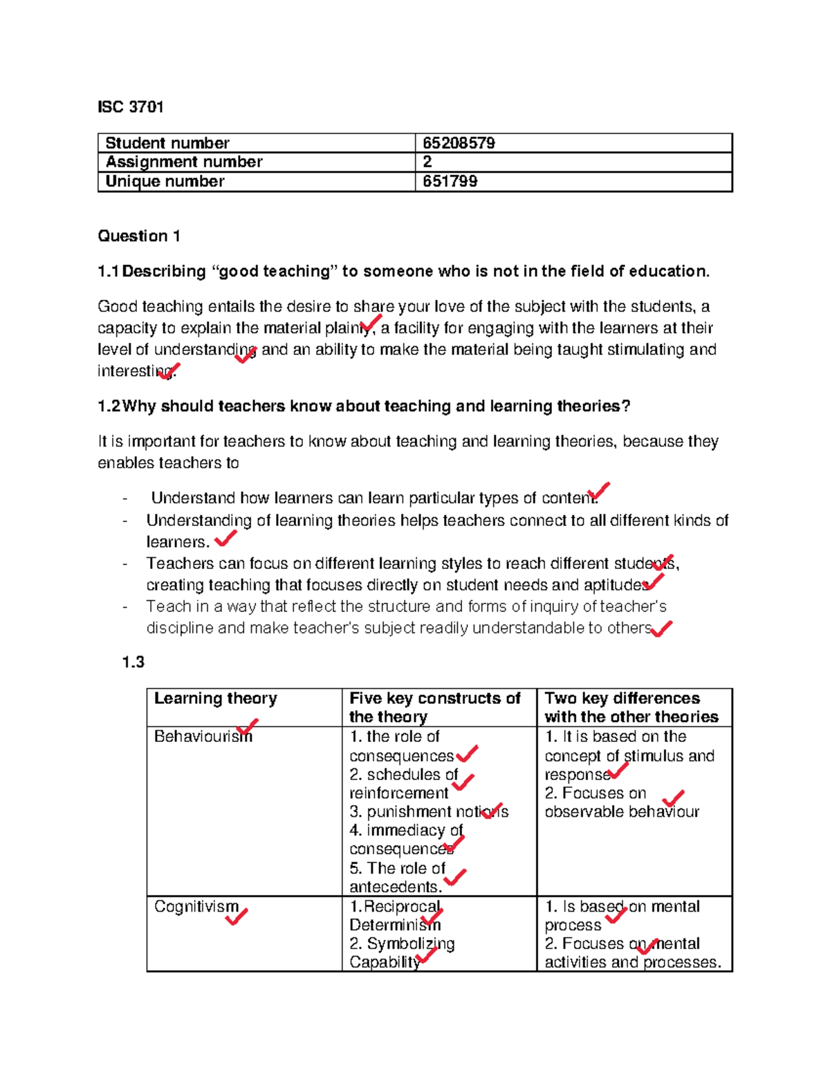 65208579 ISC3701 02 MARK088100 - ISC 3701 Student number 65208579 ...