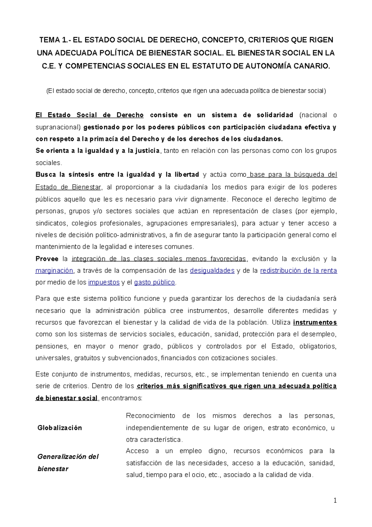 Tema 1. El Estado Social de Derecho - TEMA 1.- EL ESTADO SOCIAL DE ...