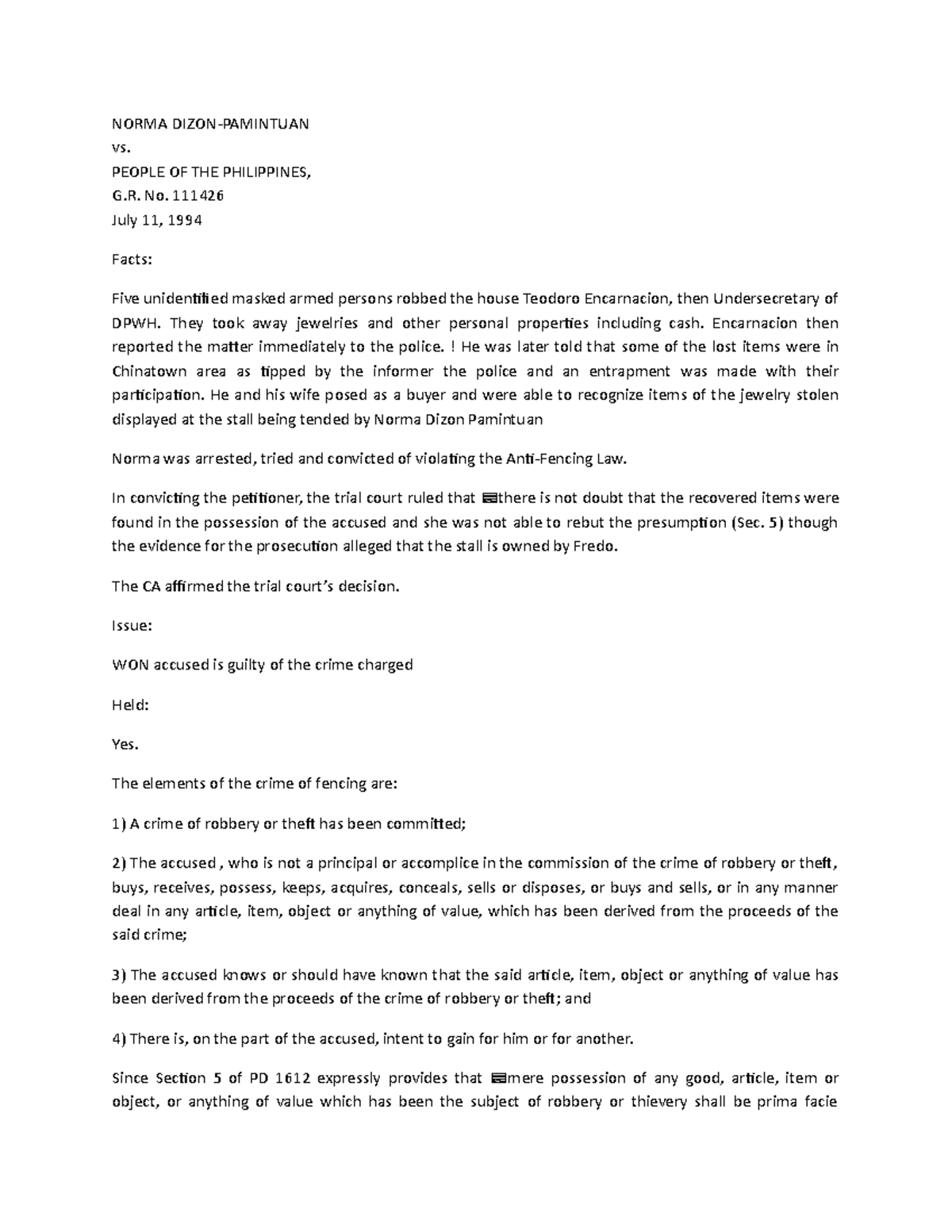 395779922 Dizon pamintuan vs Pp - NORMA DIZON-PAMINTUAN vs. PEOPLE OF ...