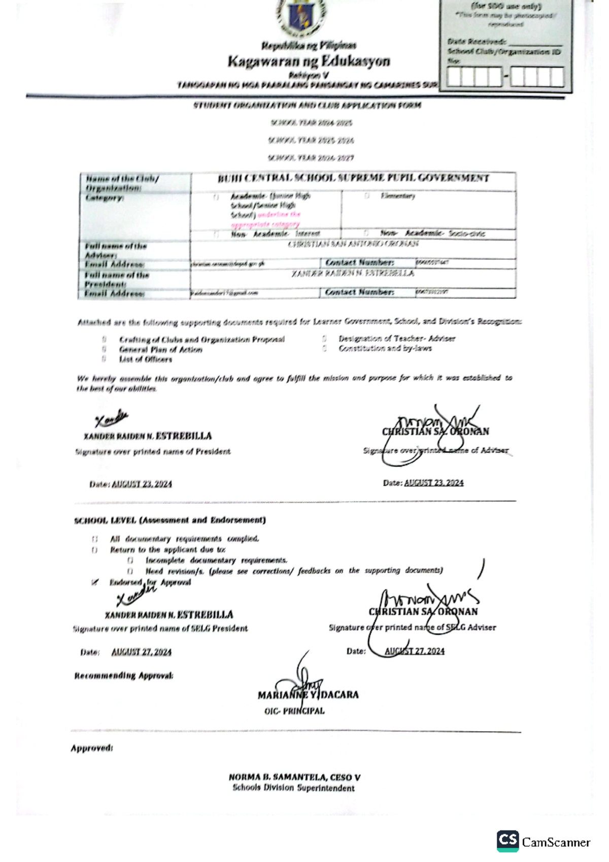 SELG Application - Short sample - (fise soo use only) This Three may ...