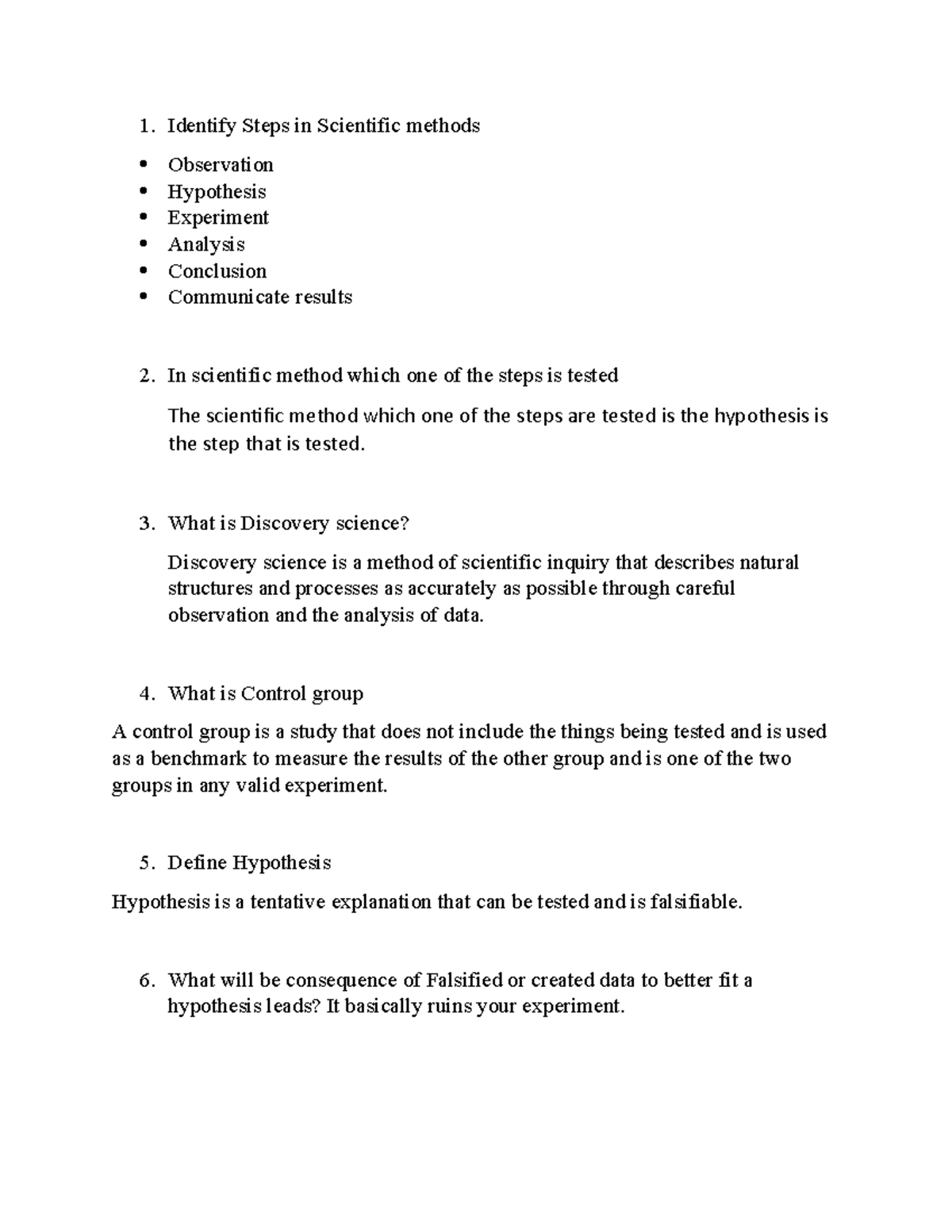 Chapter 1 participation - Identify Steps in Scientific methods ...