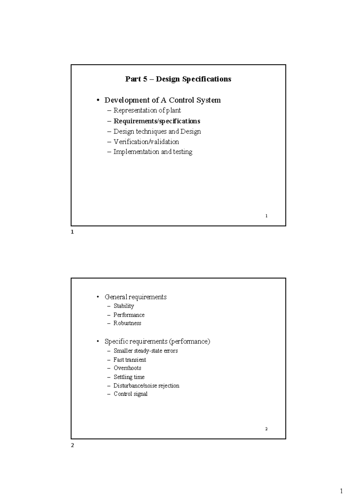N5-Design Spec - Lecture notes 2 - Part 5 – Design Specifications ...