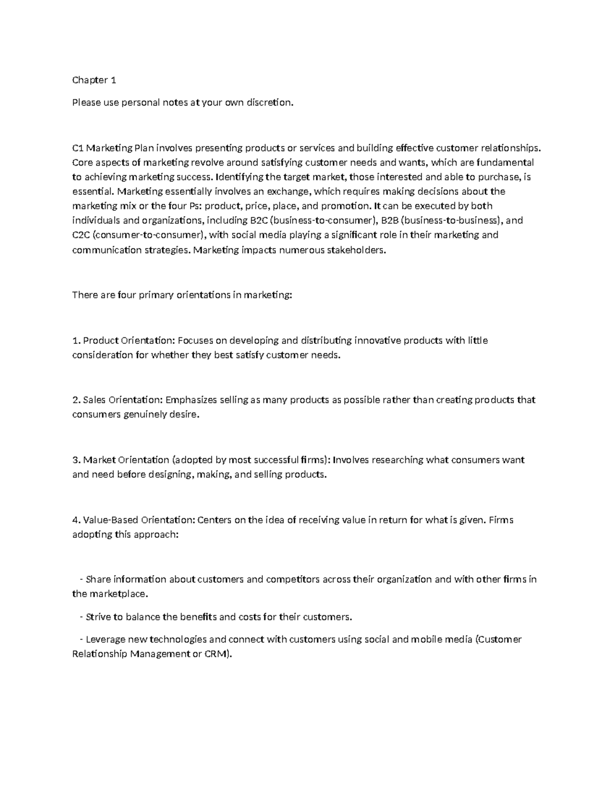 Chapter 1 - use at own terms - Chapter 1 Please use personal notes at ...