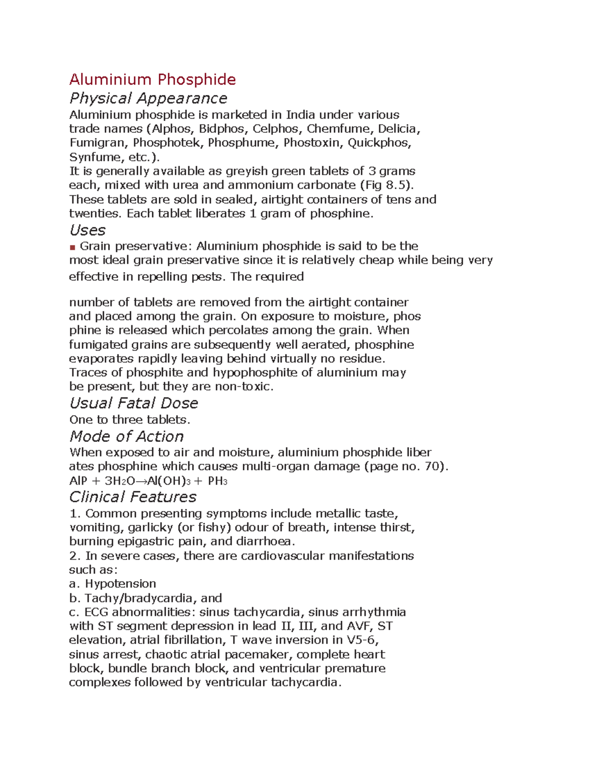 Aluminium Phosphide - Aluminium Phosphide Physical Appearance Aluminium ...