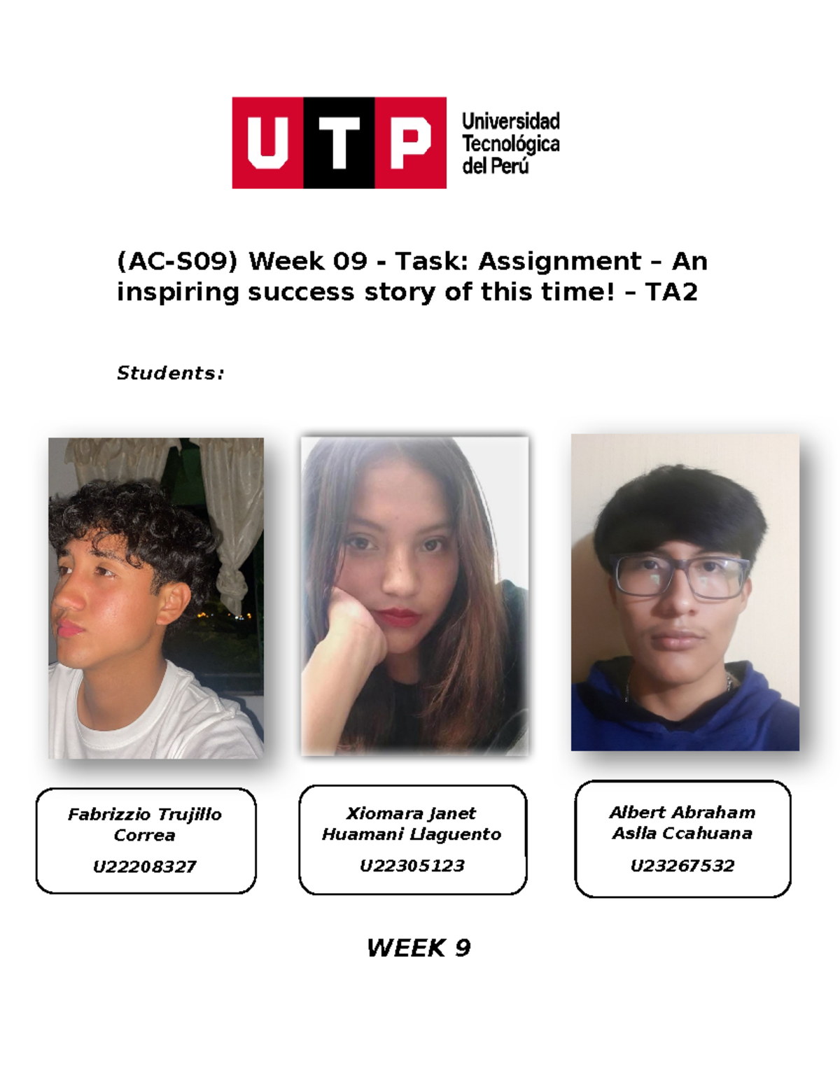 Week 9 ingles iv - tarea academica - Ingles IV - (AC-S09) Week 09 - Task: Assignment – An ...