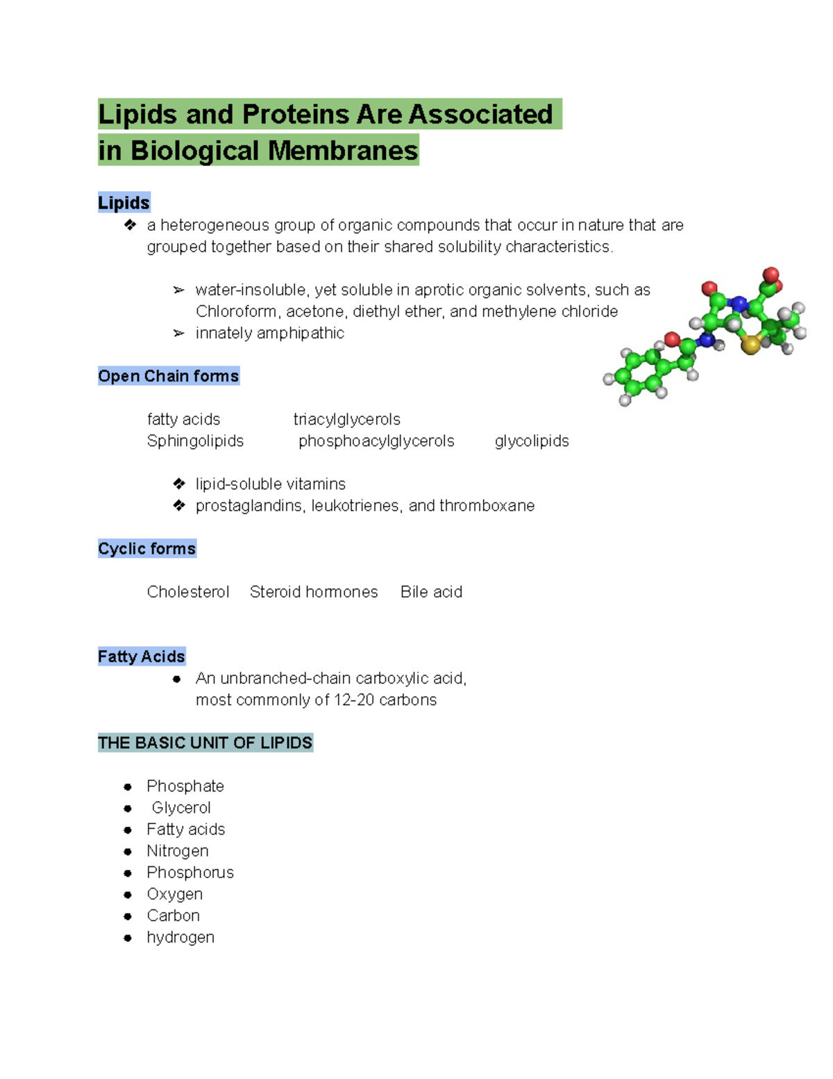 Lipids and Proteins Notes - Lipids and Proteins Are Associated in ...