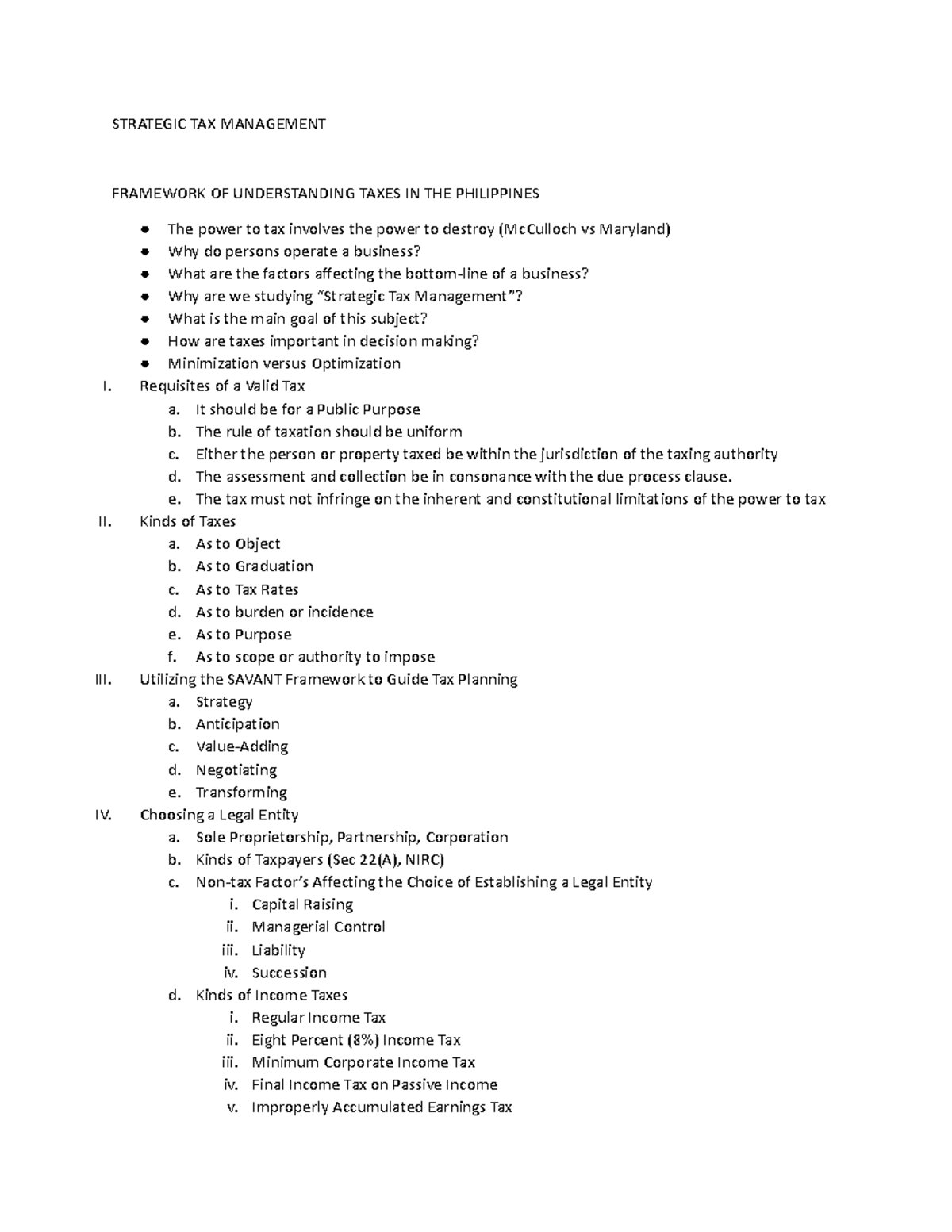 Discussion-Guide-2 - discussion - STRATEGIC TAX MANAGEMENT FRAMEWORK OF ...