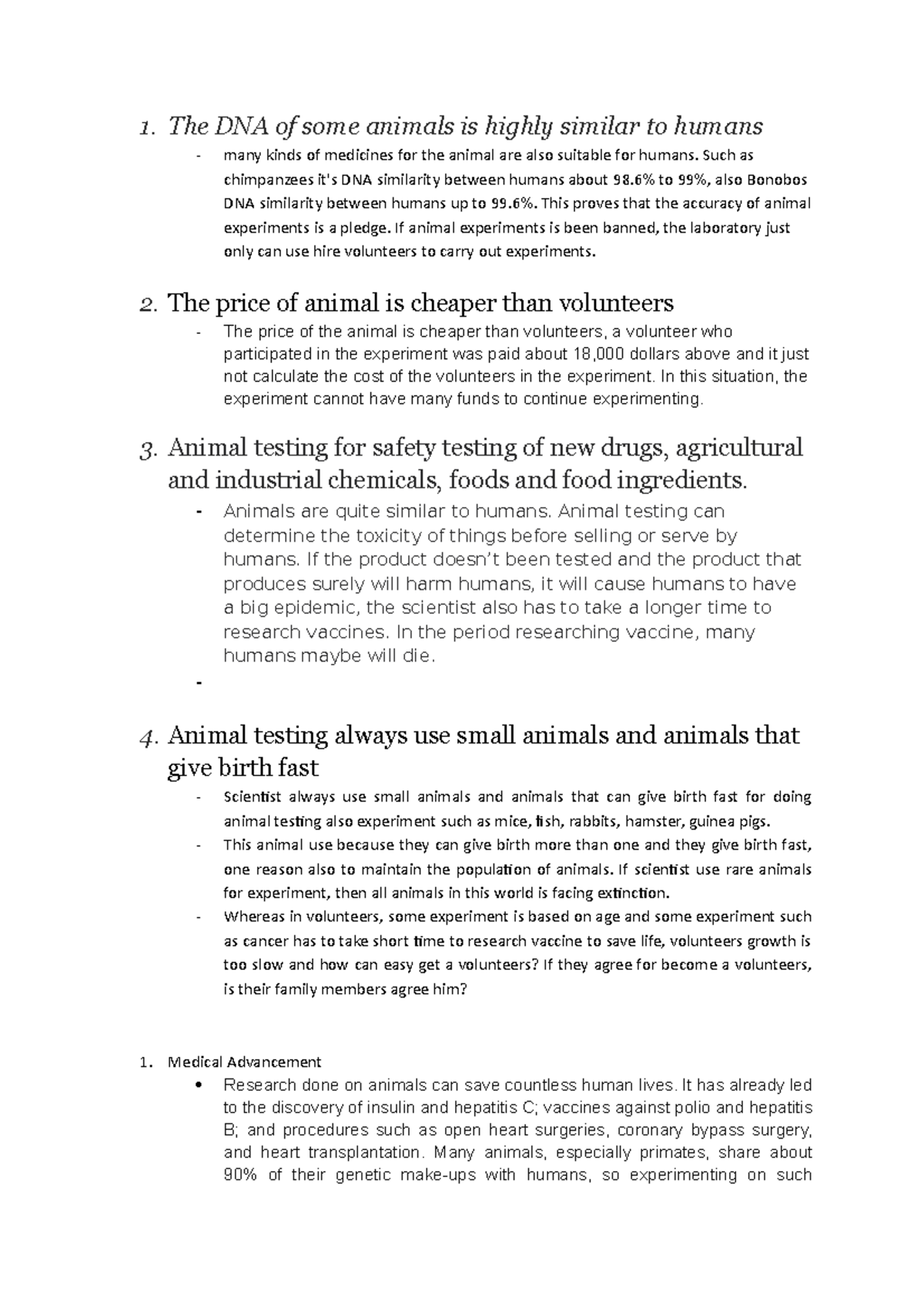 Animal Testing for debate and for human thinking - Critical Thinking ...