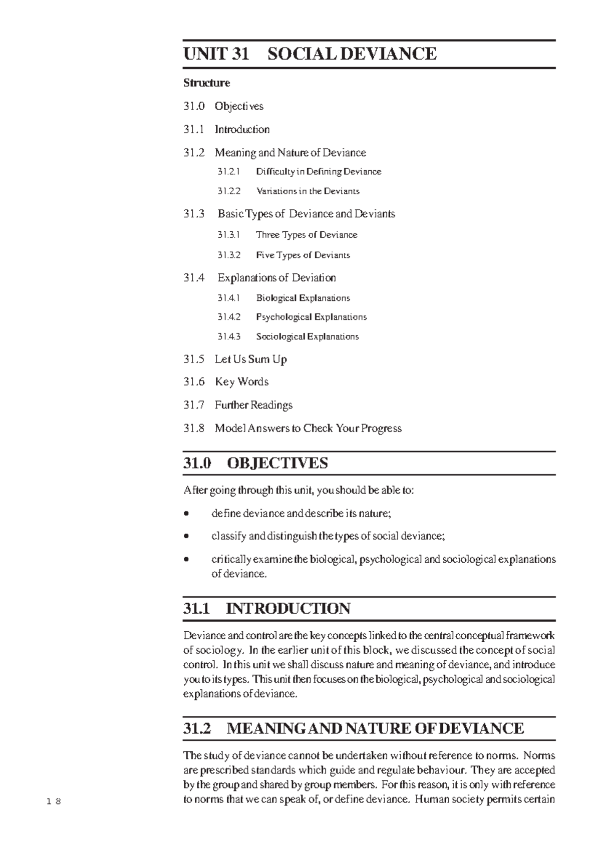 Sociology of deviance - UNIT 31 SOCIAL DEVIANCE Structure 31 Objectives ...