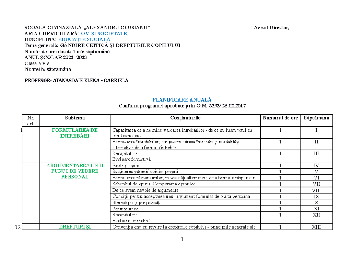 Planificareeducatiesocialav 20222023 - ŞCOALA GIMNAZIALĂ „ALEXANDRU ...