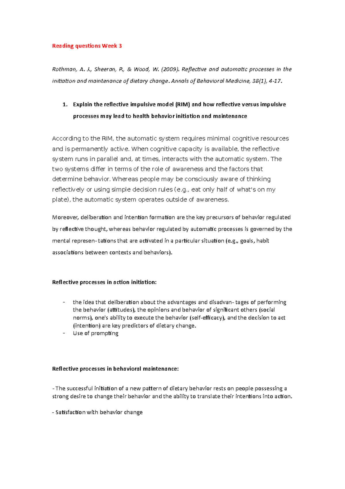 Week 3 Reading Questions - Reflective versus impulsive processes ...