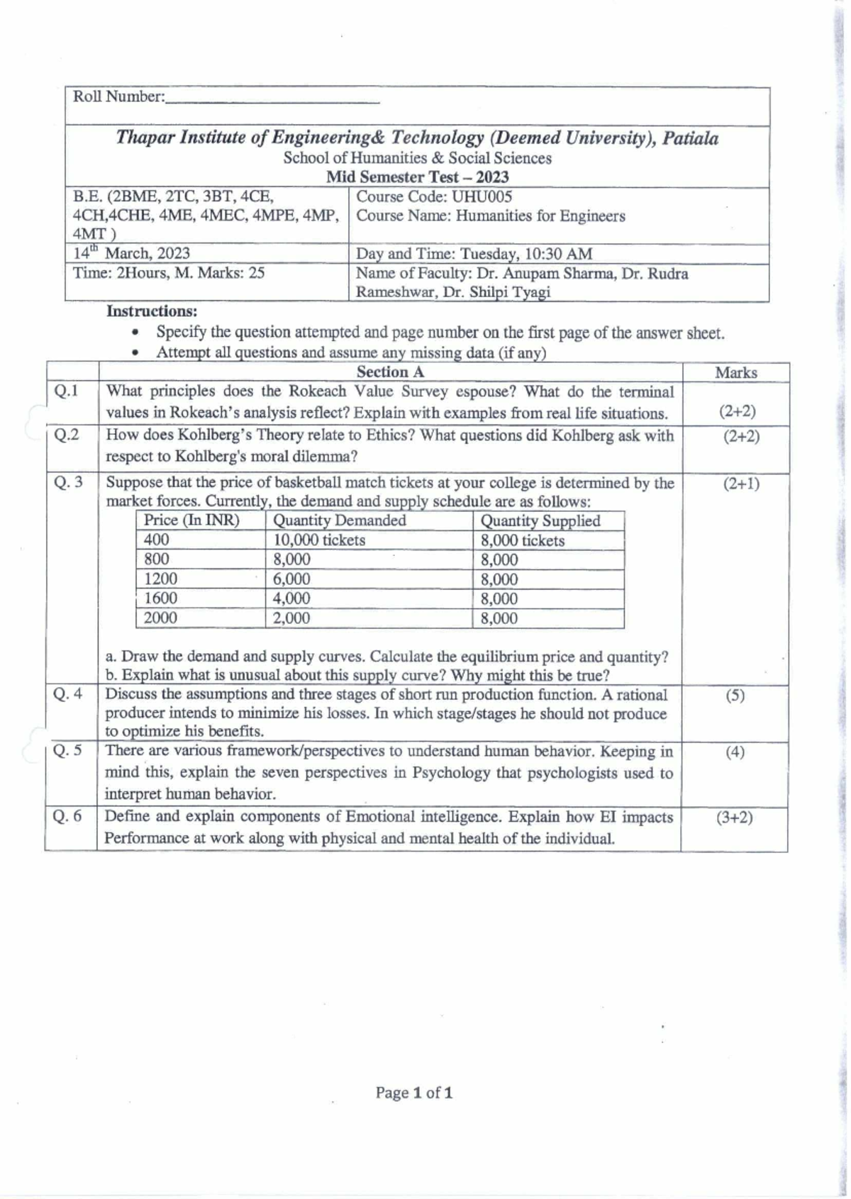 UHU005 - lab assignment - Roll Number: Thapar Institute of Engineering ...