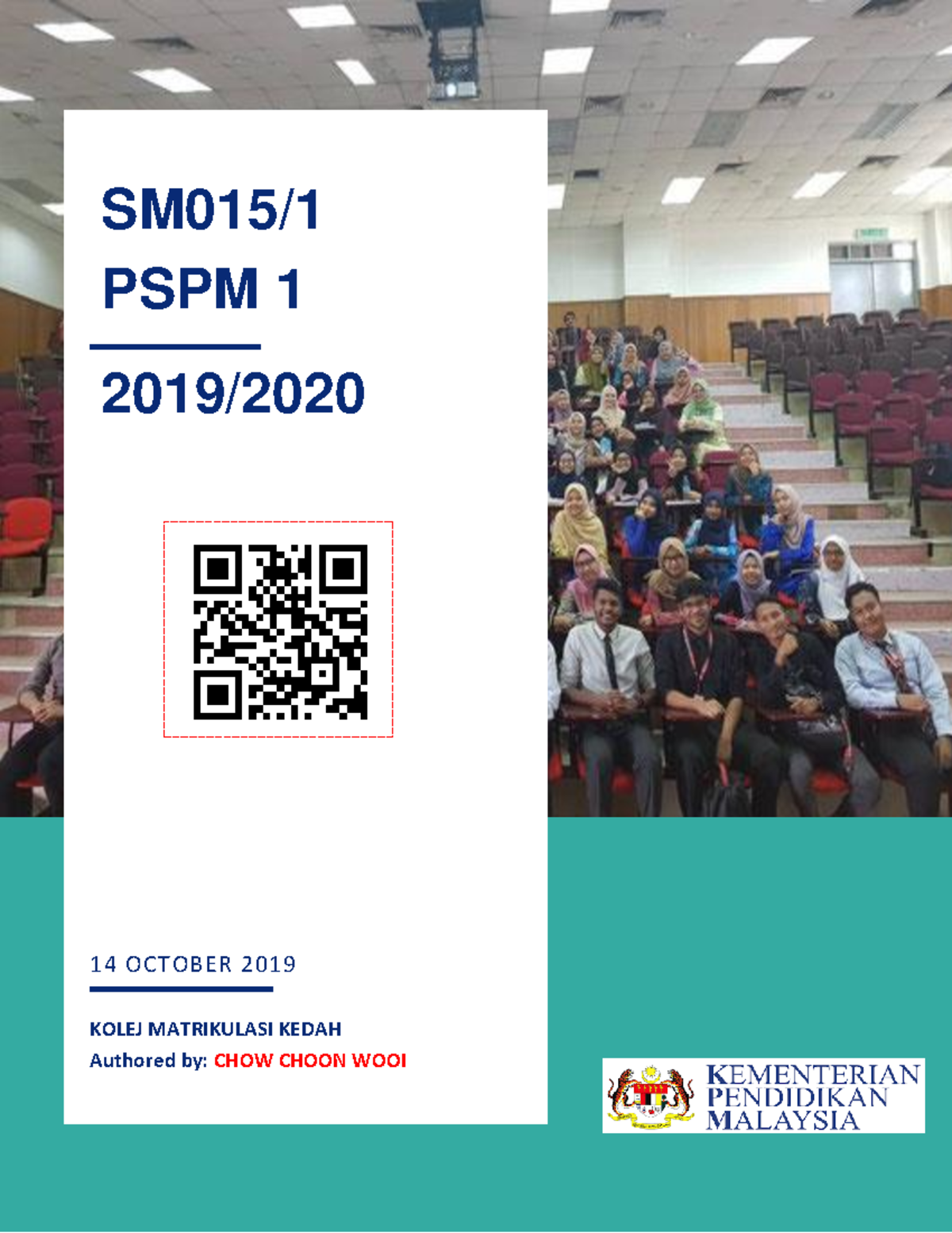 1920 SM015 1 Solution - maths - PSPM 1 SESSION 2019/2020 SM015/ 14 OCTOBER 2019 KOLEJ ...