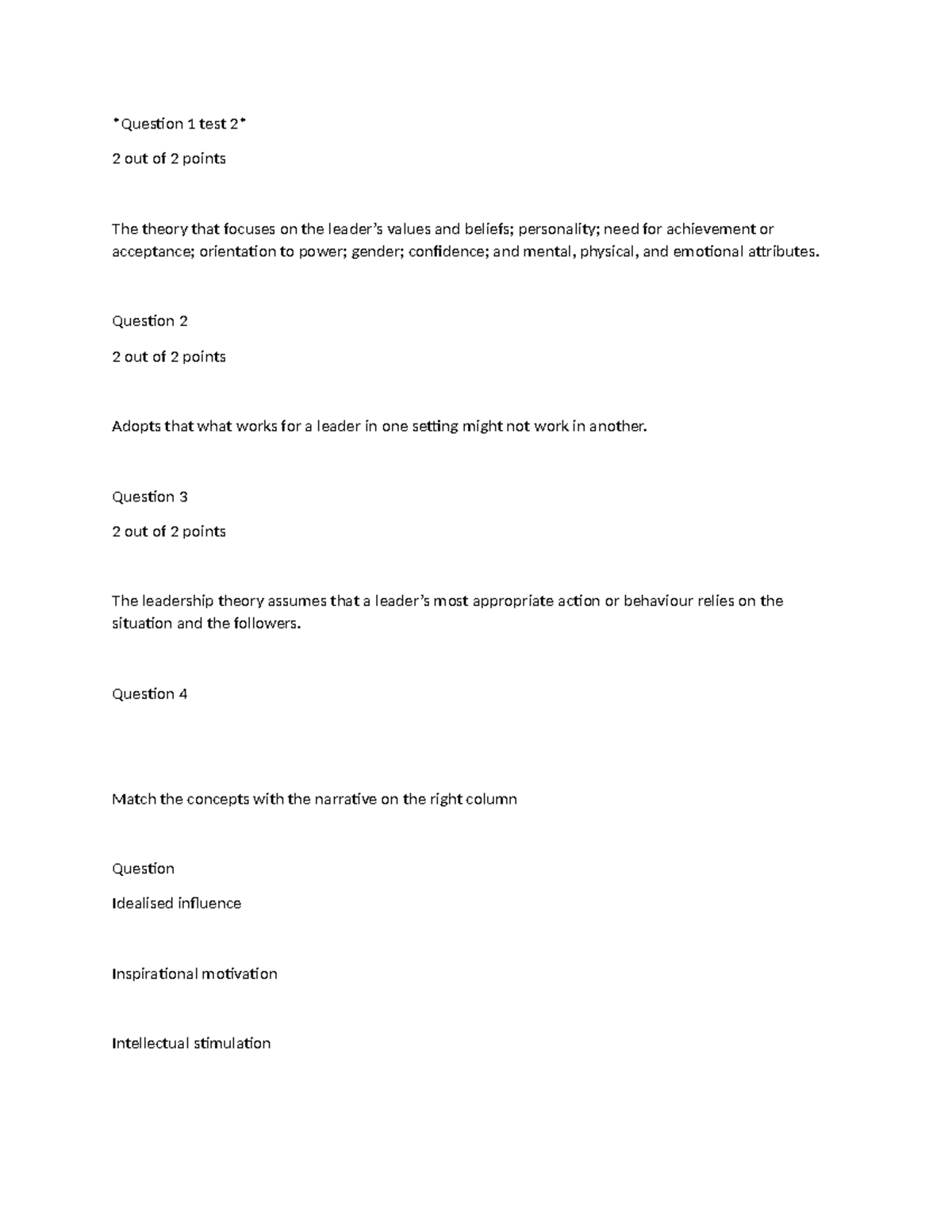 Tests - practice - Question 1 test 2 2 out of 2 points The theory that ...