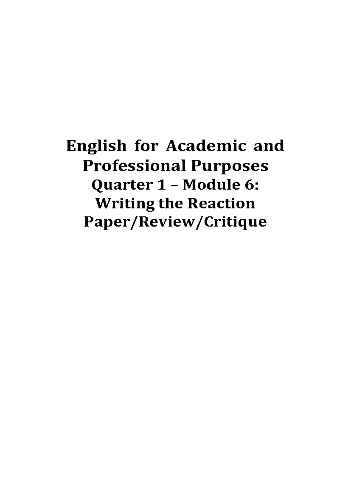 EAPP - Q1 - Module 6 - Activity 2 - English for Academic and ...