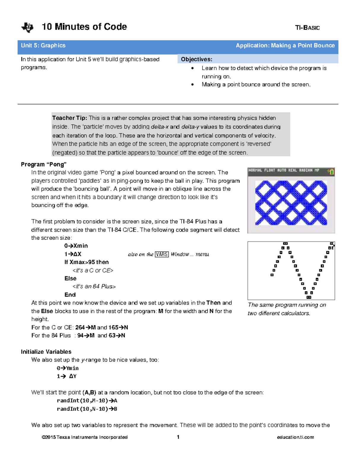 Unit 5 Application Teacher - Unit 5: Graphics Application: Making a ...