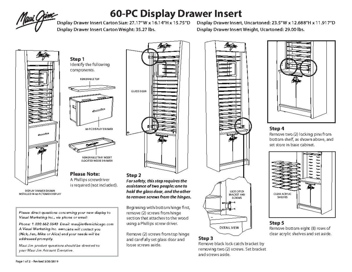 MAJ - 60PC Drawer Insert Instruction Sheet - Step 2 For safety, this ...