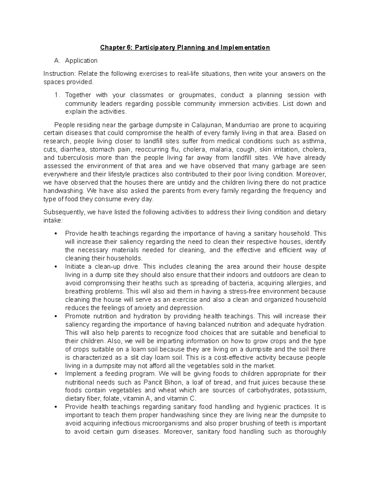 NSTP-CWTS Chapter-6-Participatory-Planning-and-Implementation - Chapter 6: Participatory ...