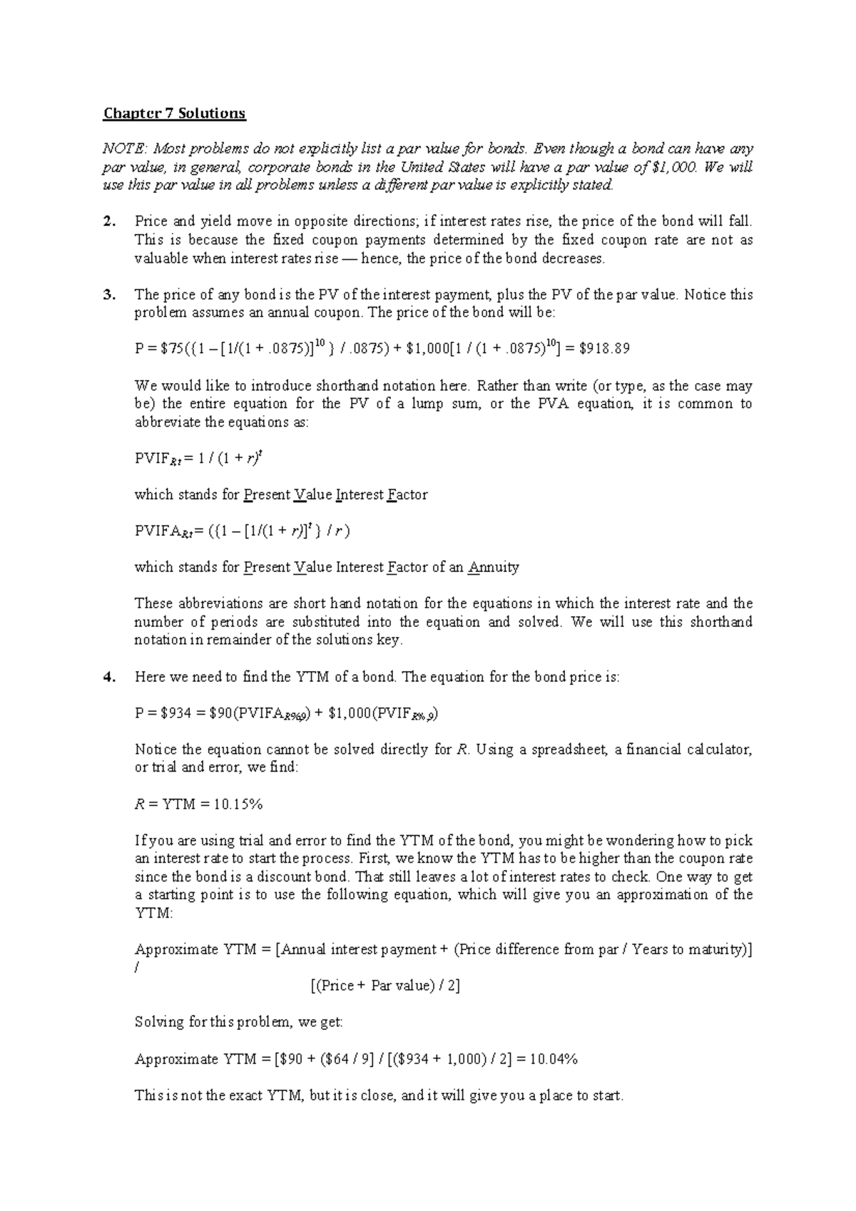 HW W2 ch7 solution - nil - Chapter 7 Solutions NOTE: Most problems do ...
