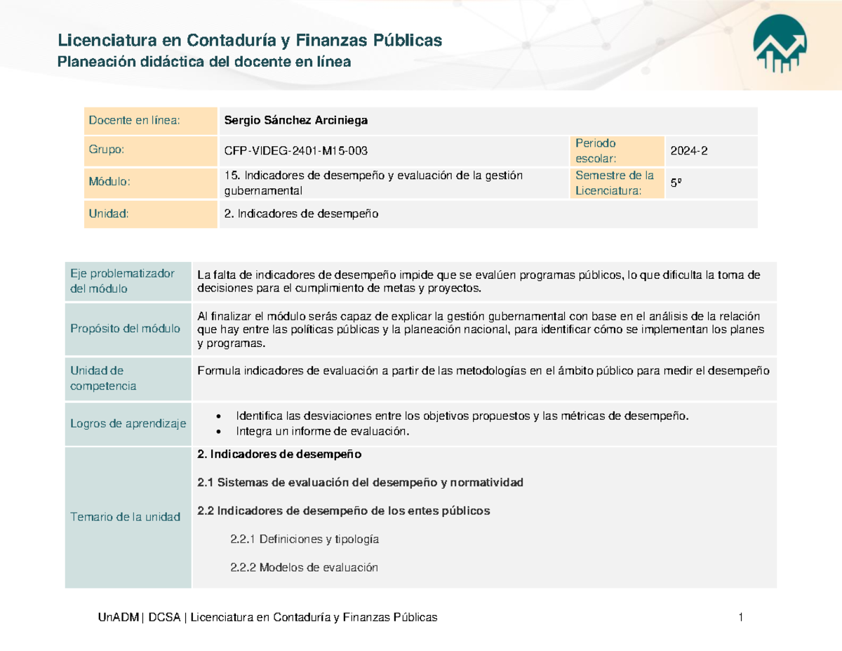 LCFP M15 U2 planeacion didactica - Planeación didáctica del docente en ...