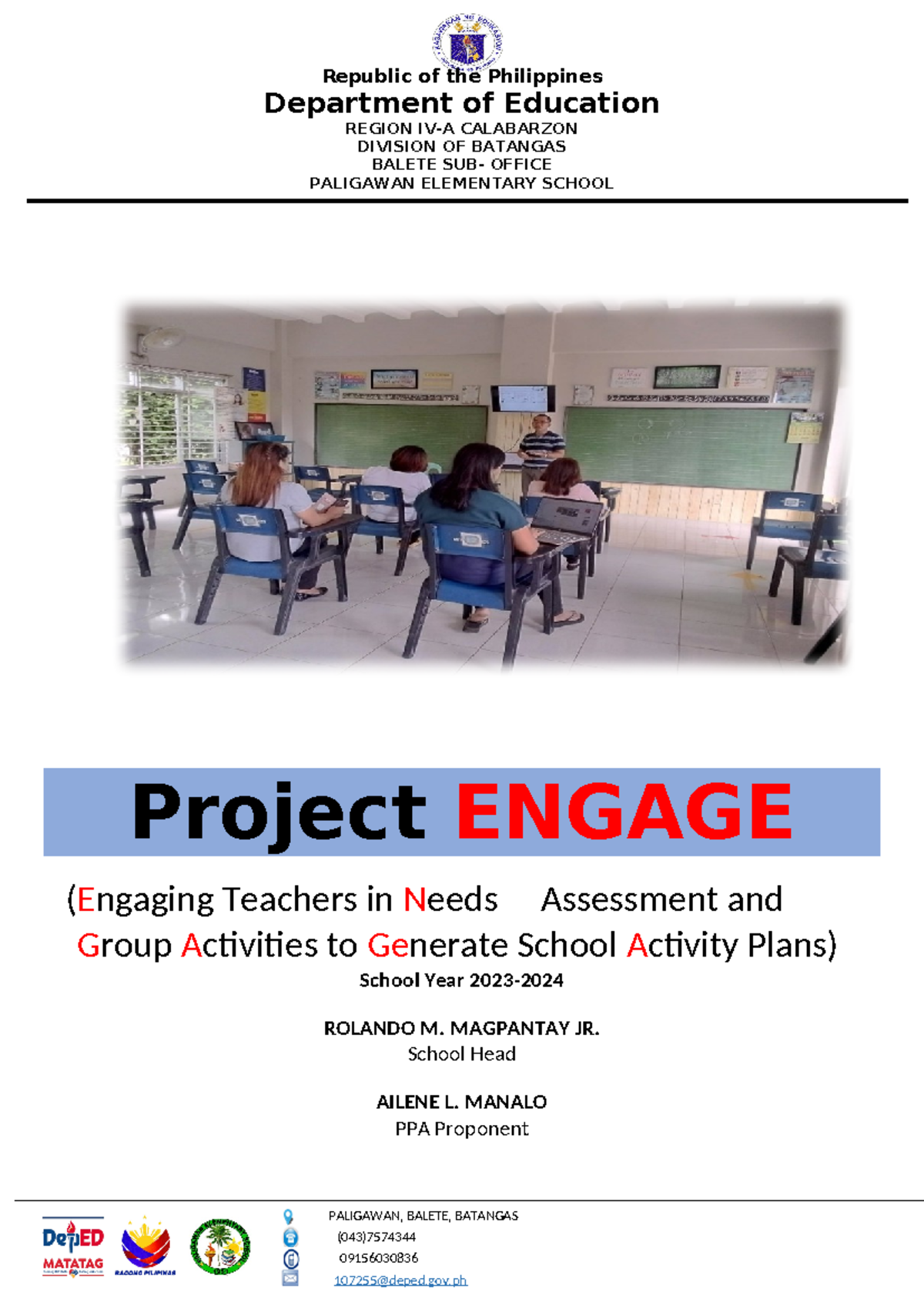 Project- Engage - PPA's sample - ####### PALIGAWAN, BALETE, BATANGAS ...