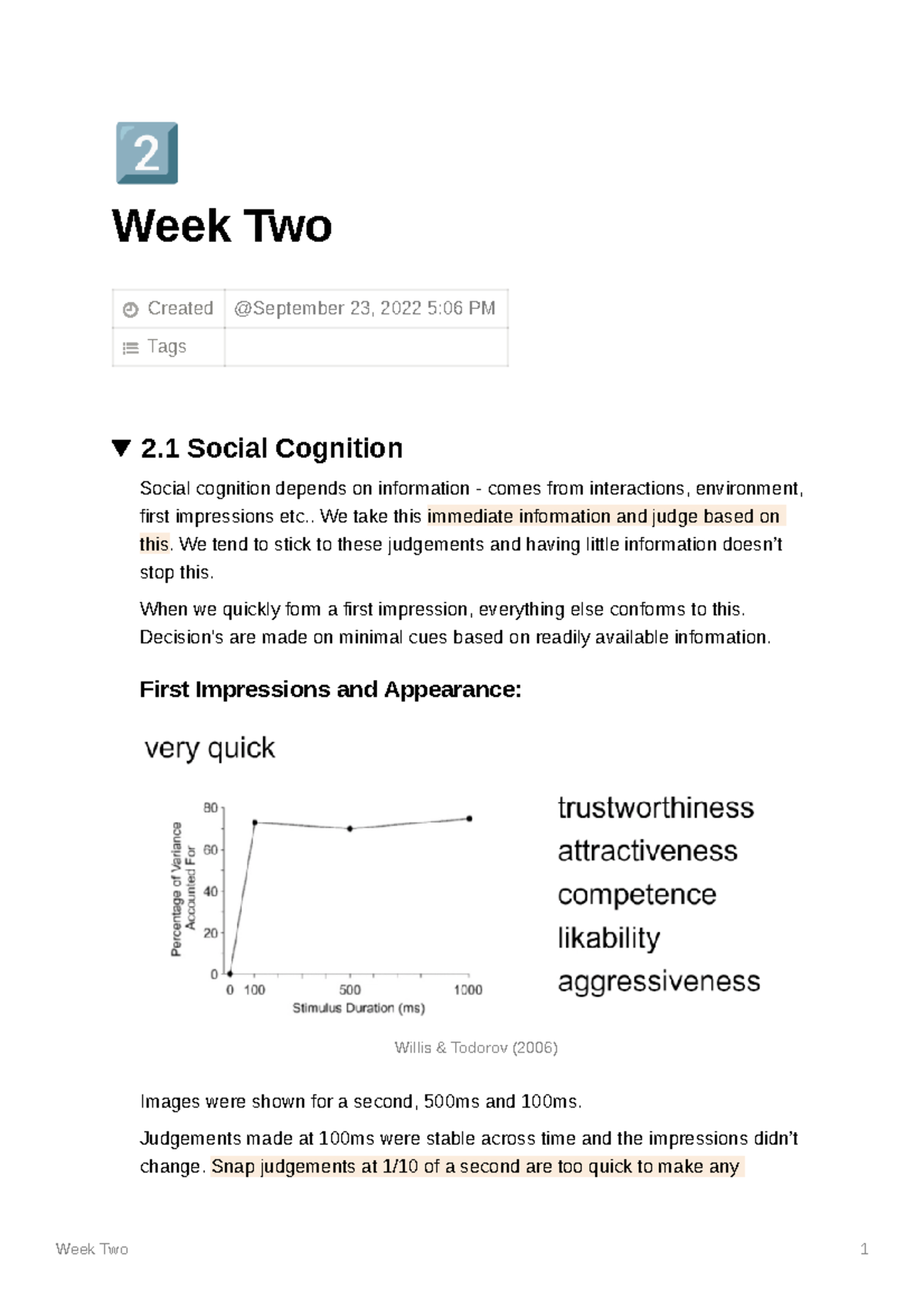 Week Two Soc - 3rd Year in depth notes for social psychology - ± Week ...